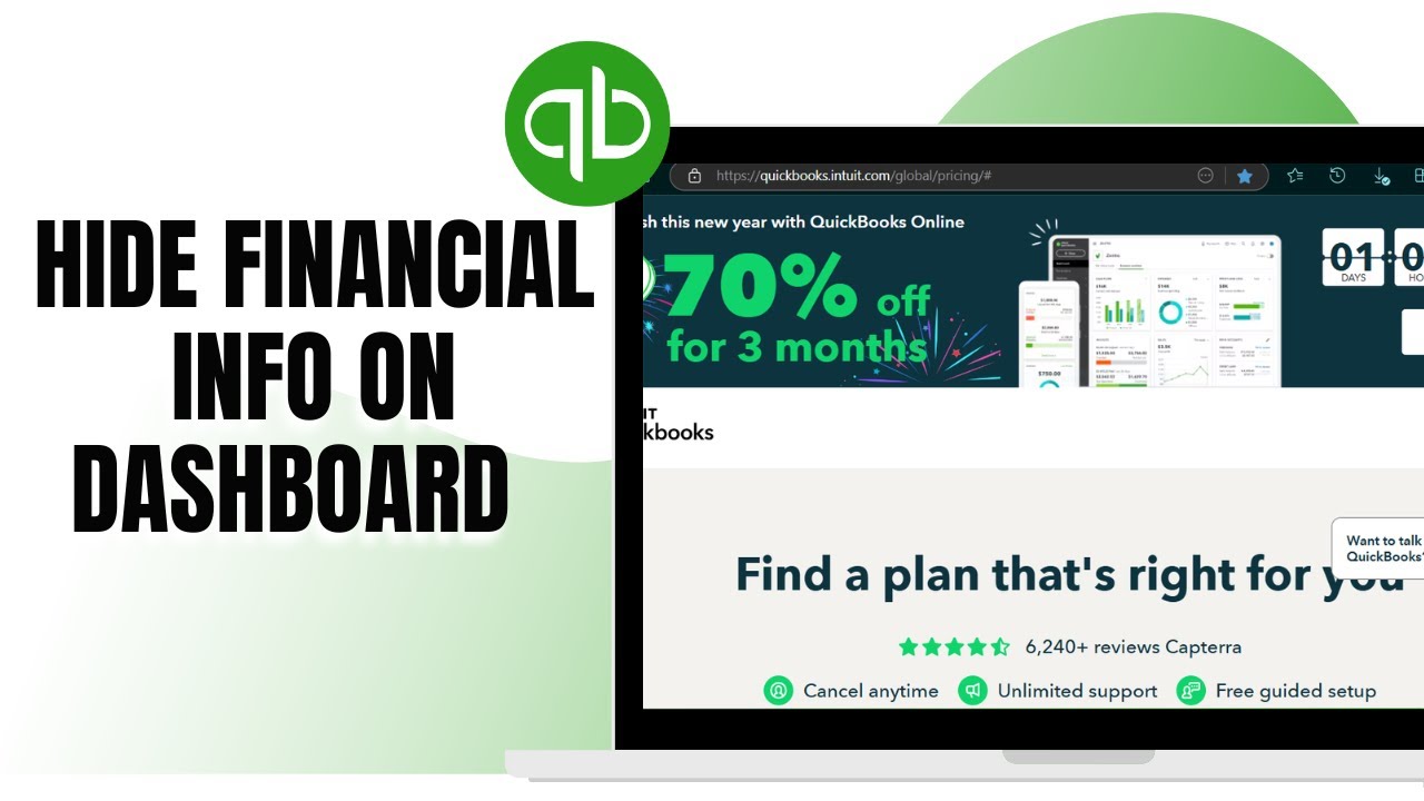 HOW TO HIDE FINANCIAL INFO ON DASHBOARD ON QUICKBOOKS - YouTube