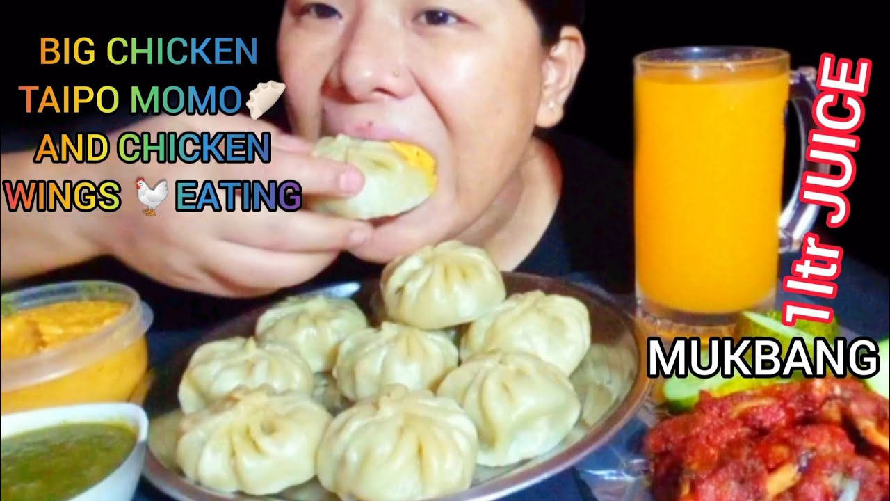 BIG BIG CHICKEN🐔TAIPO MOMO 🥟 WITH CHICKEN WINGS || TAIPO BIG MOMO ...