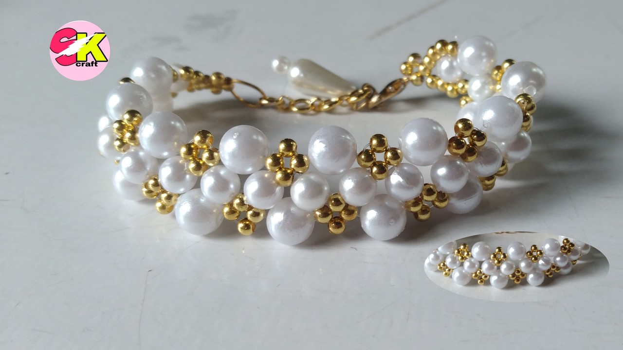 Beautiful #120BeadedBridalBracelet || Handmade bracelet design ||Pearl ...
