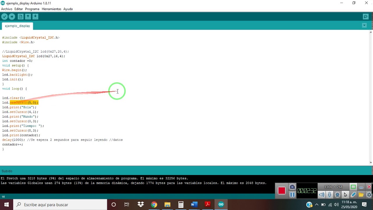 Práctica 7 Código display - YouTube