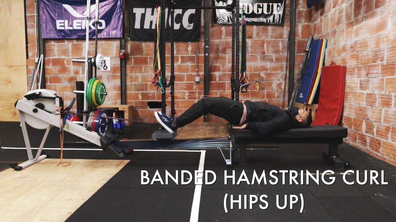Banded Hamstring Curl (On Rower) - YouTube