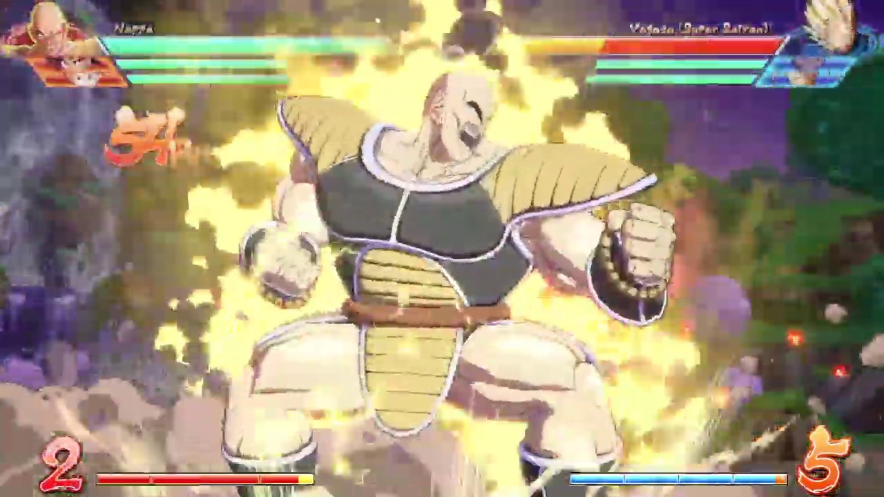 DBFZ Nappa new sparking corner loop 70 hits (No Saibamen loops) - YouTube