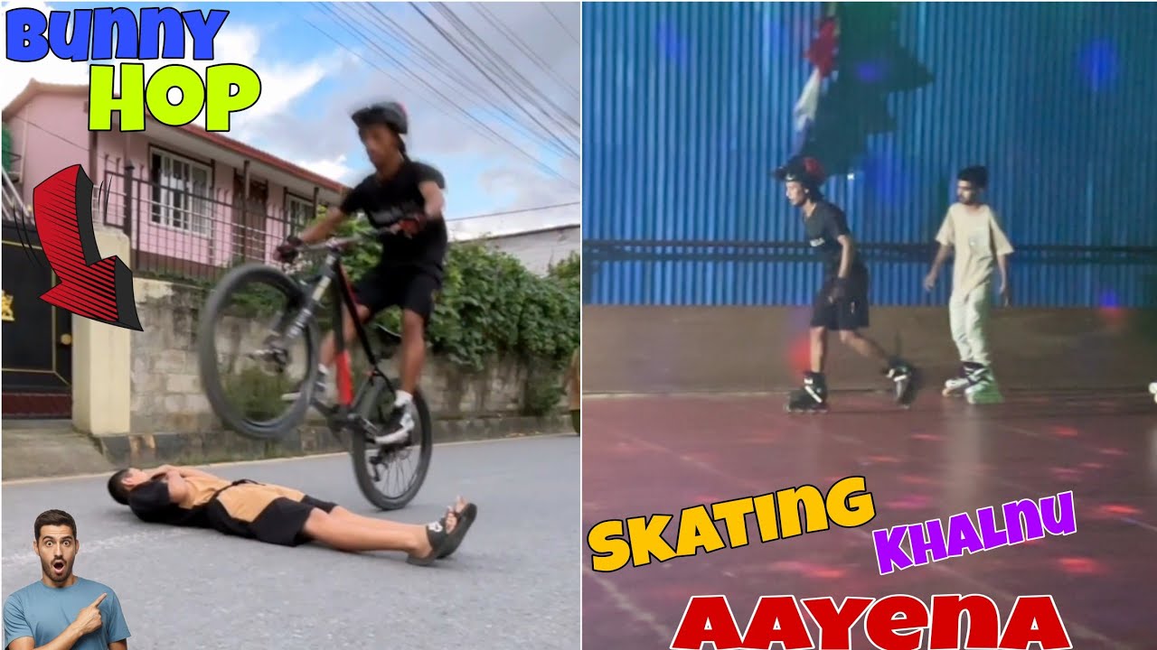 First Time Kta Haru Sanga Skate Khalna Gayeko😱 || stunt vlogs and Skate vlogs||@sumankhadka2319 ...