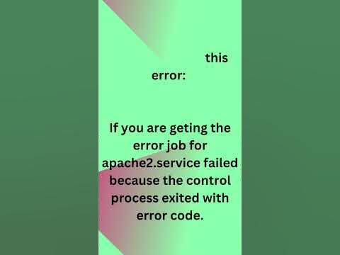 see "systemctl status apache2.service" and "journalctl -xe" for details # exit-code #apache2 ...