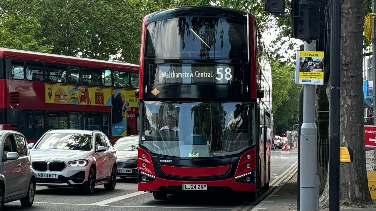 LJ24ZNP, 86181, seen in route 58 in Walthamstow, diverting past the bus ...