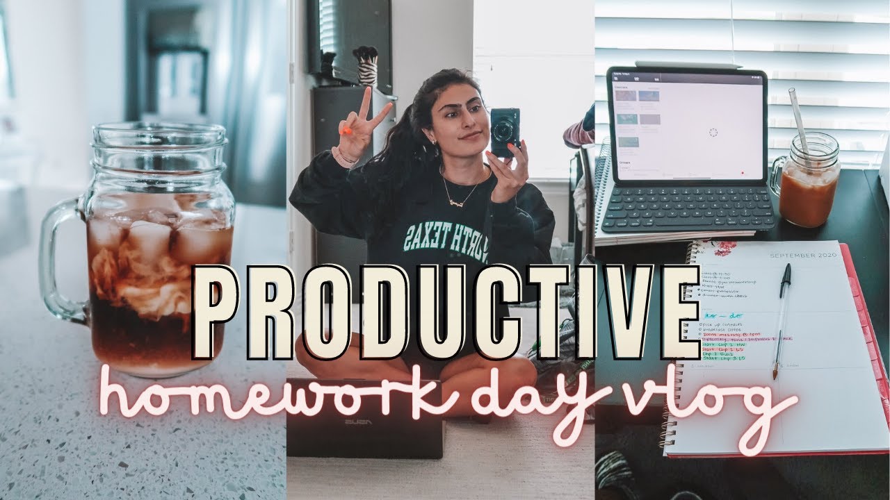 PRODUCTIVE VLOG: GETTING ALL MY HOMEWORK DONE - YouTube