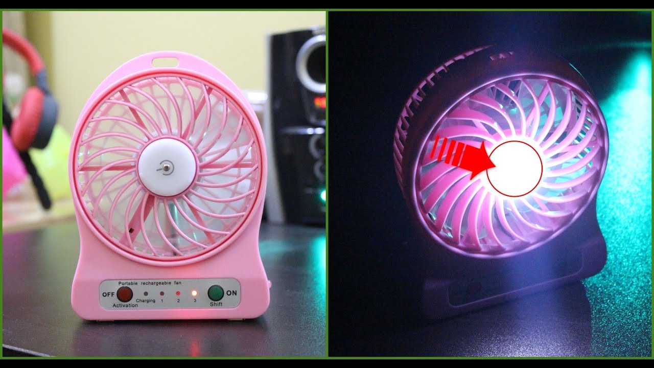 ₹250/- Mini Rechargeable Fan With Color Changing Lights 🔥 - YouTube
