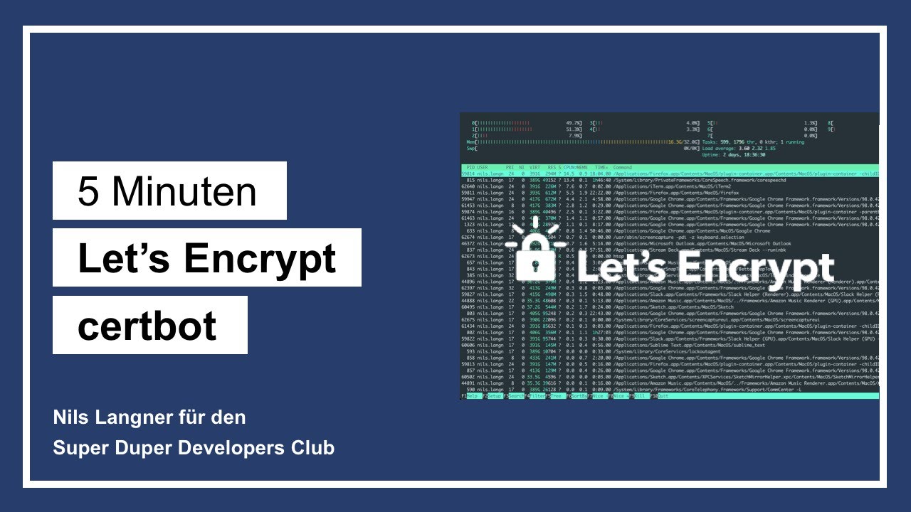 5 Minuten - Sichere Webseiten mit certbot und Let's encrypt - YouTube