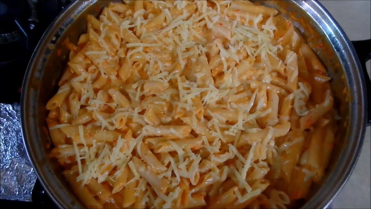 Como Preparar Pasta con Crema y Chile Morrón FÁCIL Y DELICIOSA - YouTube