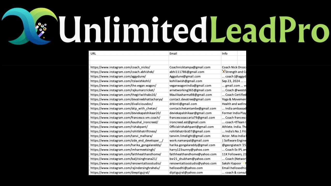 Unlimited Leads Pro Review Demo - Scrape Unlimited Verified Leads from Instagram, Facebook ...