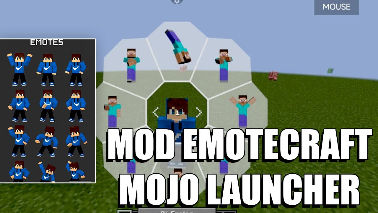 CARA PAKAI EMOTE DI MINECRAFT JAVA MOJO LAUNCHER (BANYAK EMOTE BISA DI DOWNLOAD) - YouTube