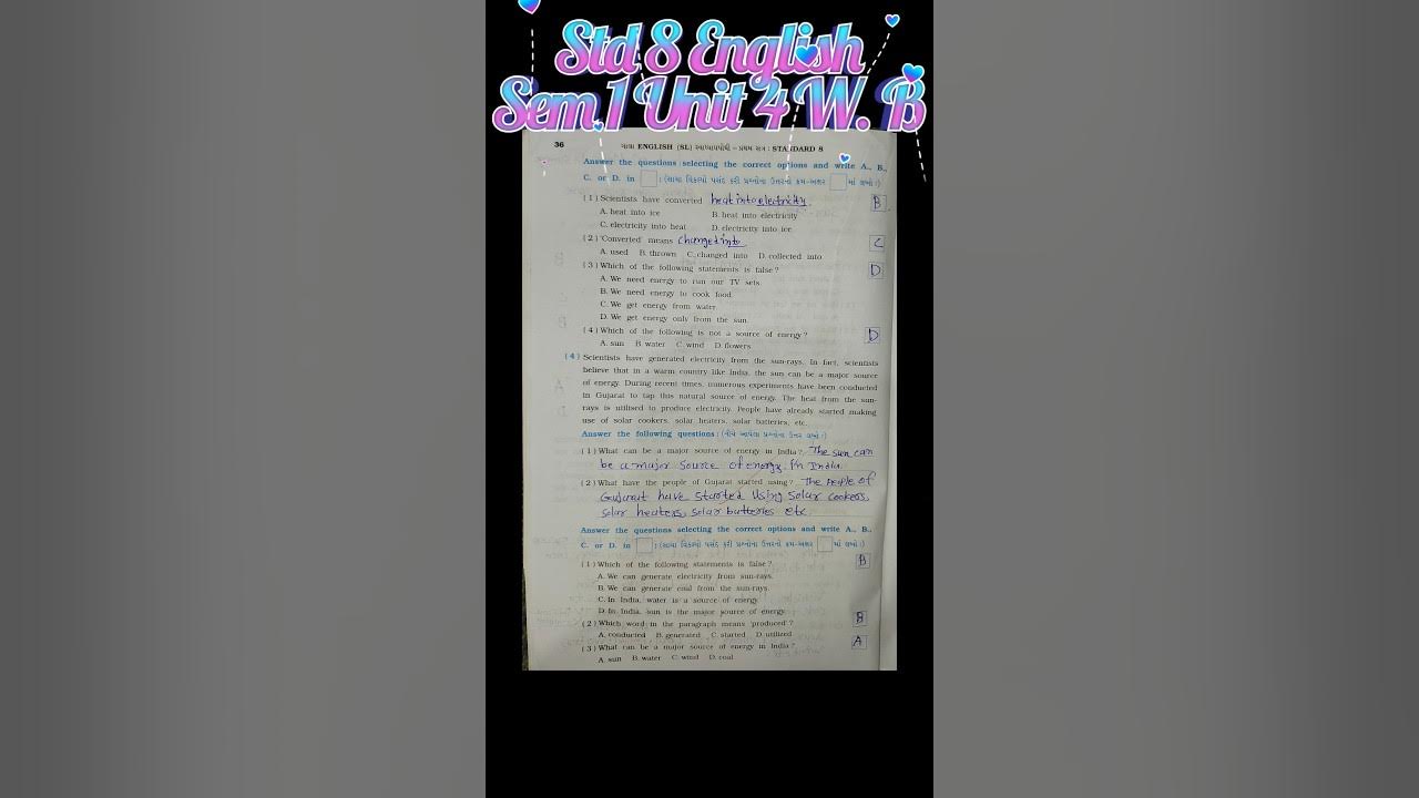 dhoran 8 english unit 4 swadhyay pothi | std 8 english sem 1 unit 4 #shorts #ytshorts #education ...