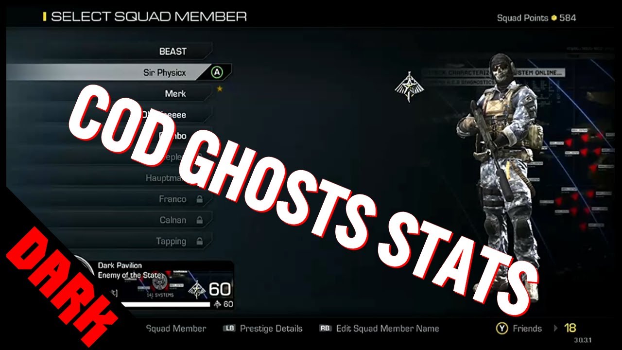 My CoD Ghosts Stats | K/D Squad Members Clan - YouTube
