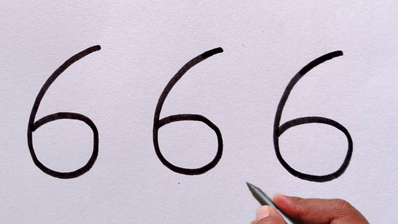 How to draw 3 different drawing from number 666 | Easy drawing for ...