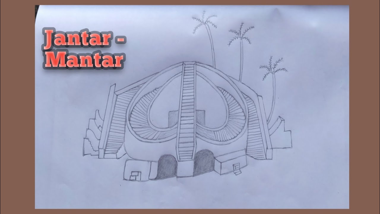 How to draw a jantar mantar with pencil !! step by step tutorial ...