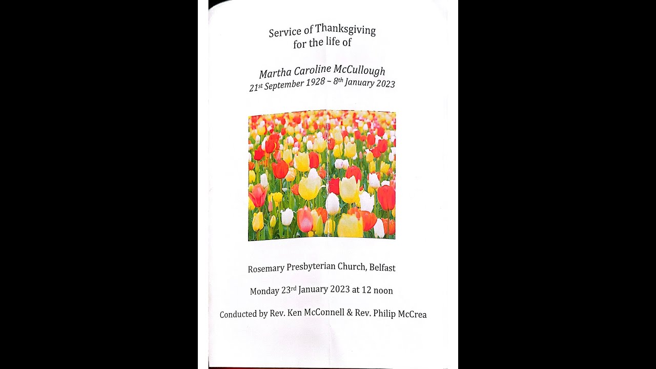 Service of Thanksgiving for the life of Martha Caroline (Carol ...