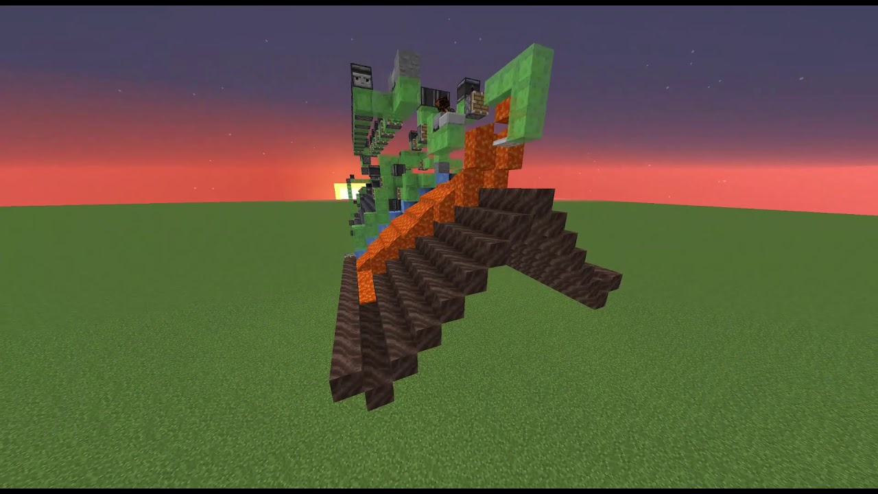 A Minecraft flying machine that builds frosted ice tunnels - YouTube