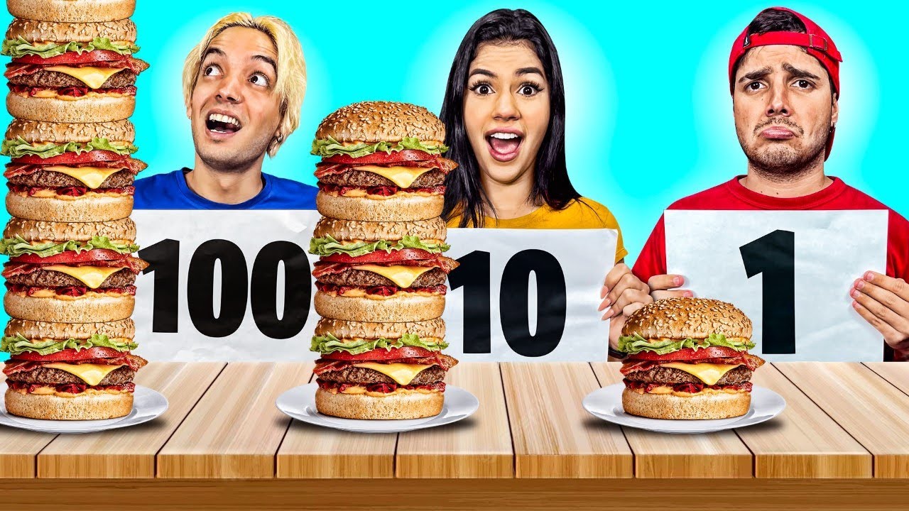 COMIENDO 100 CAPAS DE COMIDA CHALLENGE !! - YouTube