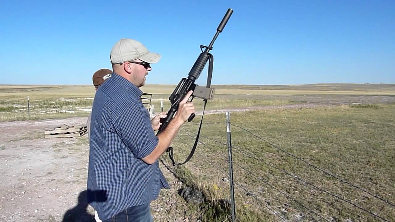 Full auto suppressed M16= quiet awesomeness! - YouTube