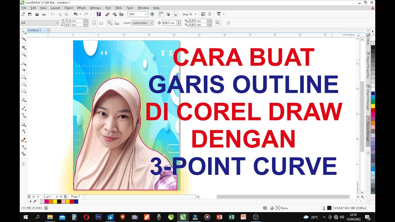 Cara buat garis Outline di Coreldraw - YouTube