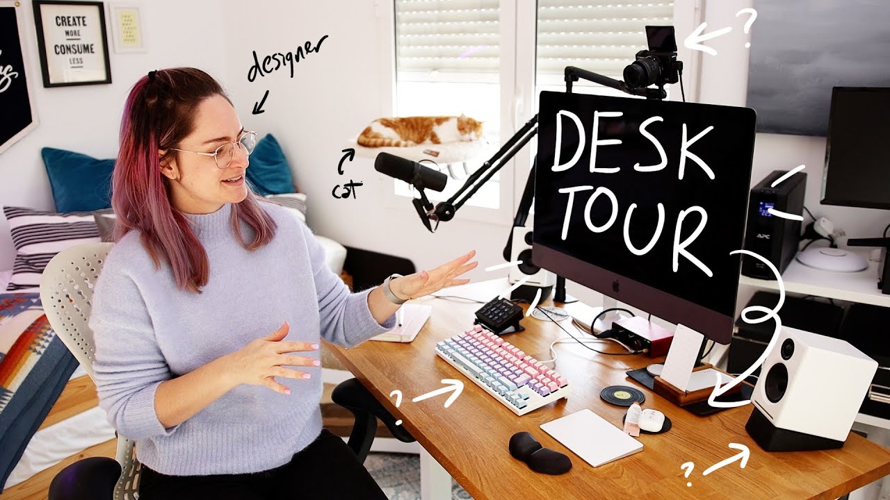 Desk setup for remote design work | 2022 workstation tour - YouTube