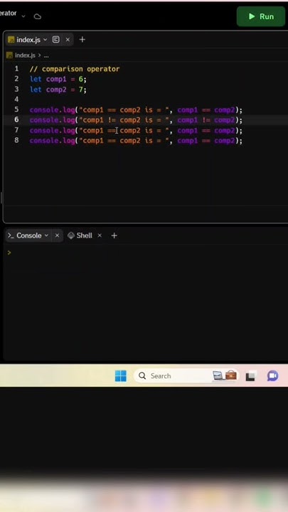 Comparison Operator In Javascriptjavascript React Js Assignment Operator Comparison Youtube