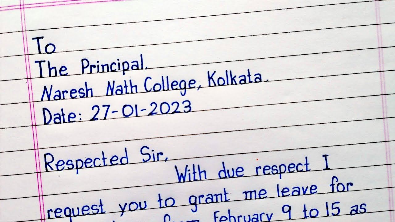 Application for seven days leave | Best Handwriting | How to improve ...