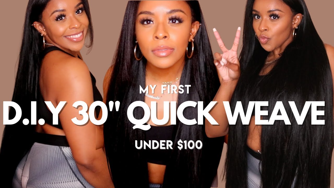 How To: D.I.Y Natural Middle Part Quick Weave For Beginners Under $100 ...