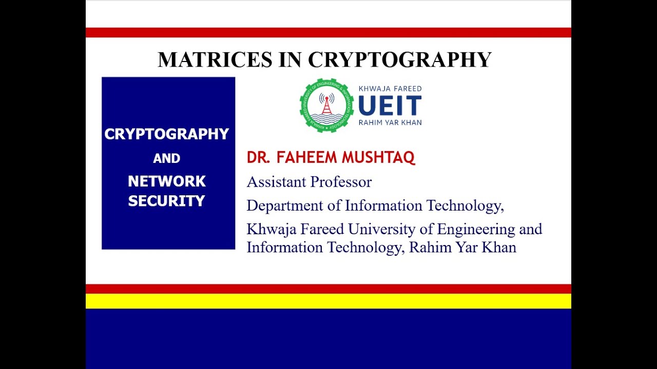 Matrices in Cryptography - Cryptography and Network Security - YouTube