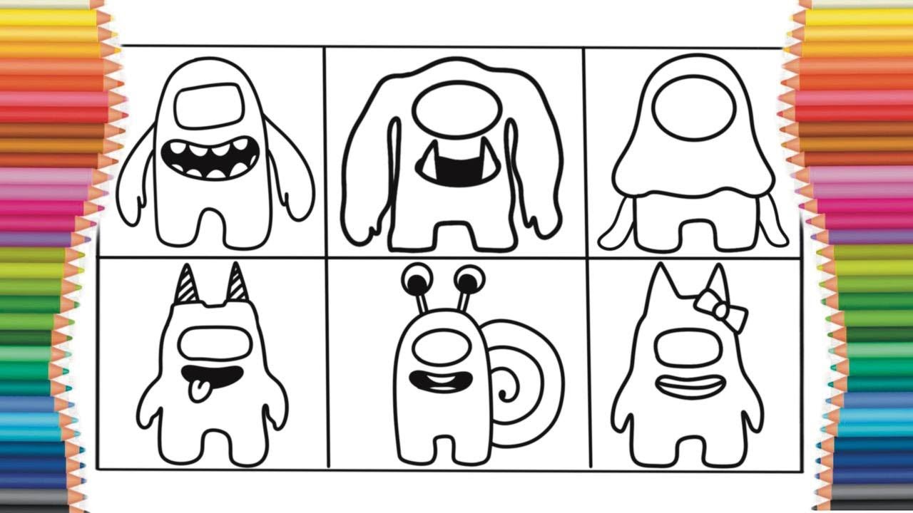 Garten of Banban 2 become Among Us Coloring Pages Drawing tutorial Fan ...