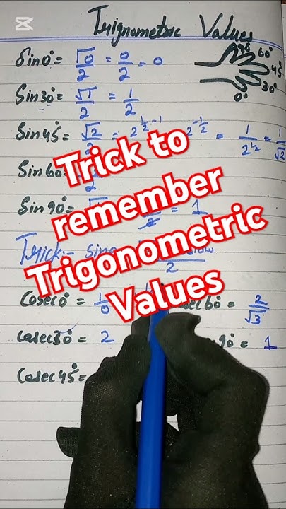 Trick to remember trigonometric values ( sin and cosec ) .#maths #easy way to learn - YouTube