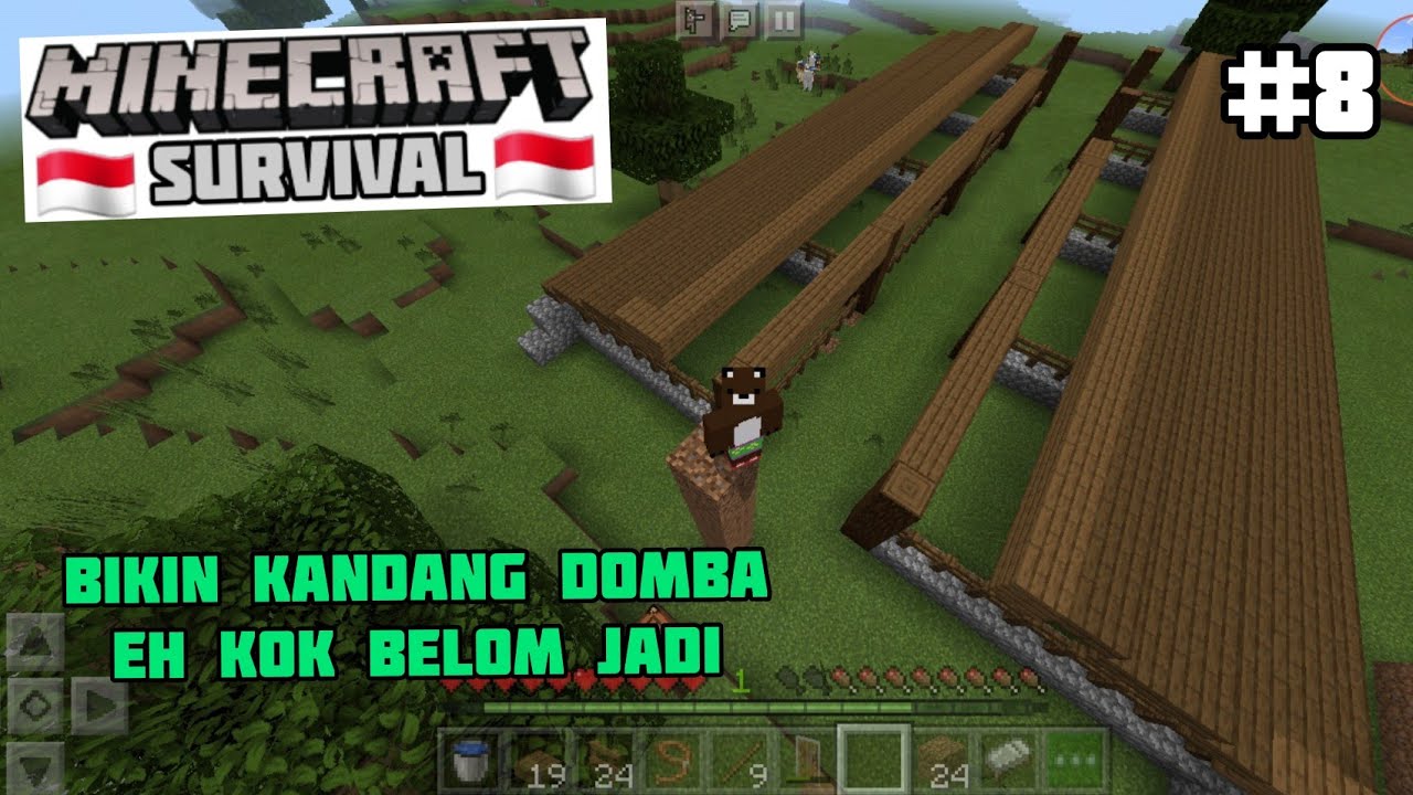 Bikin kandang domba minecraft survival#8 - YouTube