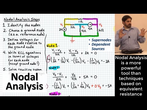 NODAL ANALYSIS: Solving for Voltages in Electric Circuits | Supernode Technique | Dependent ...