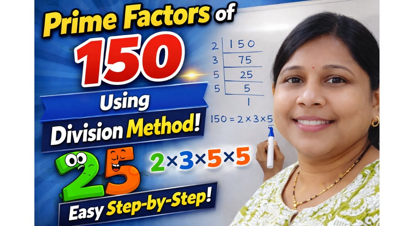 Prime Factors of 150 Using Division Method | Step-by-Step Explanation # ...