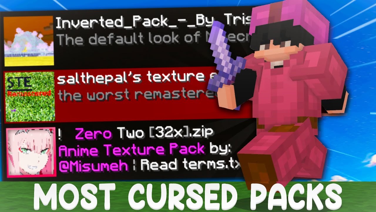 I used the most CURSED texture packs in Minecraft Bedwars… - YouTube