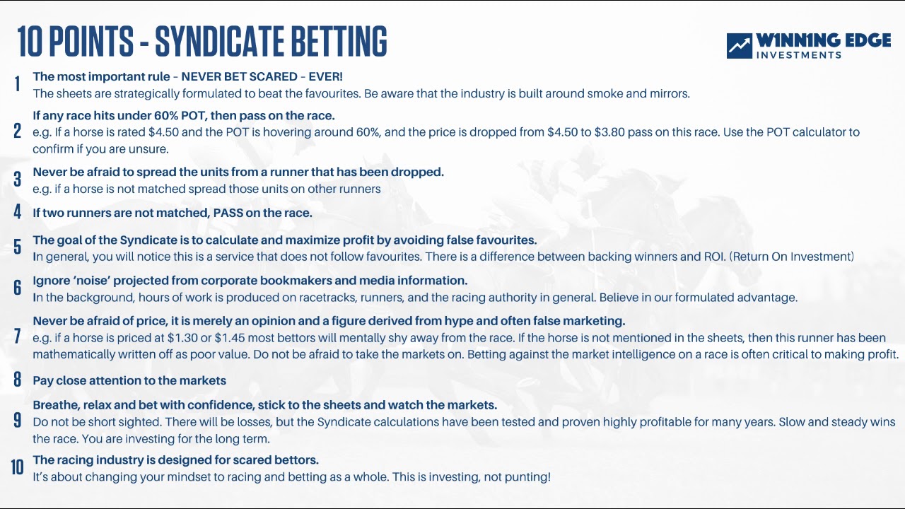 The Syndicate - 10 Key Points relating to The Syndicate Betting - YouTube
