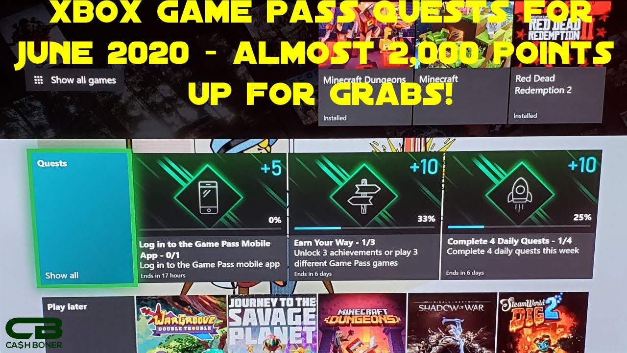 Xbox Game Pass Quests for June 2020 - Monthly Daily Some Weeklies ...