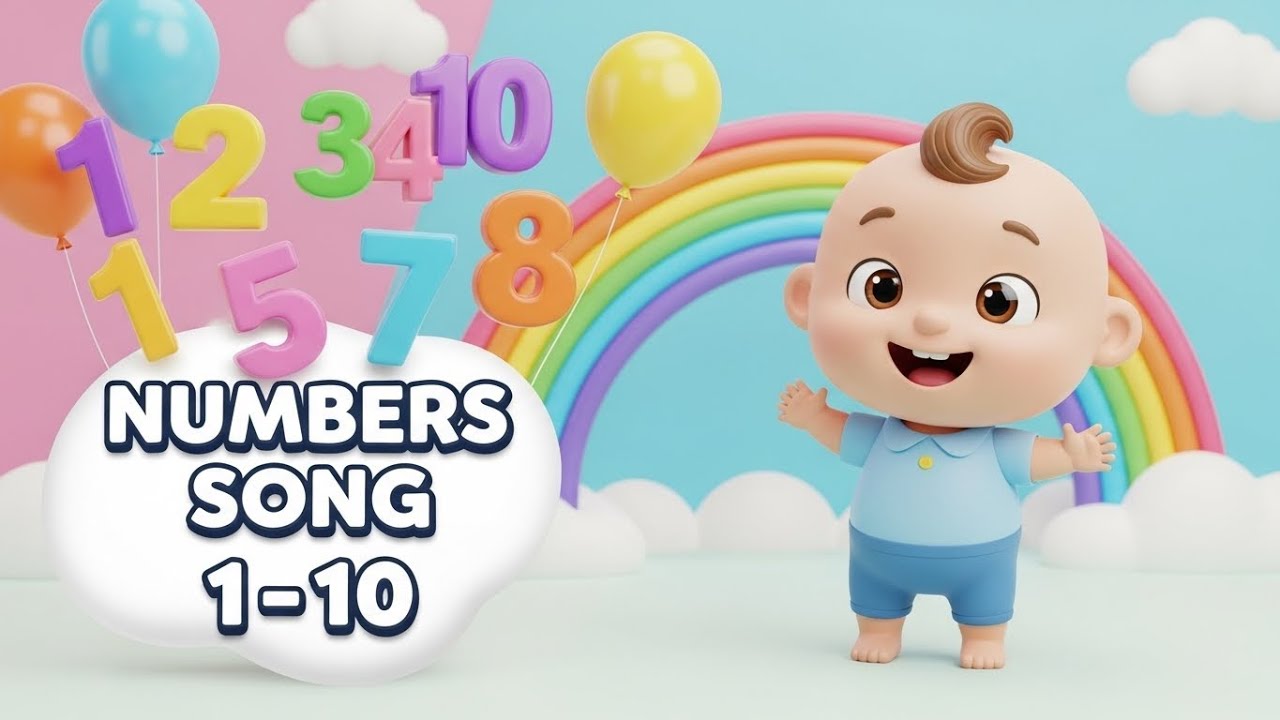 Numbers Song 1–10 🔢 | Learn Counting for Babies & Toddlers #kidssongs ...