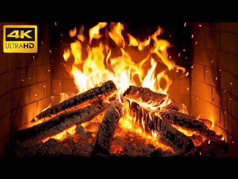 🔥 Şömine Yumuşak Közler (12 SAAT) Doğal Odun ve Gerçek Çıtır Sesleriyle Sonbahar Hava (Fireplace 4K)