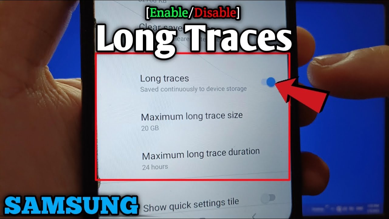 How to enable or disable long traces on Samsung Galaxy A02 | System ...