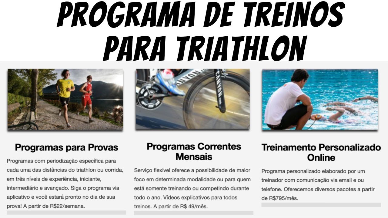 QUAL PROGRAMA DE TREINAMENTO PARA TRIATHLON ADEQUADO PARA MIM? - YouTube