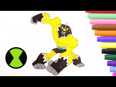 Ben 10 Shocksquatch Omniverse Çocuklar için Boyama Sayfası, Boyama Kitabı