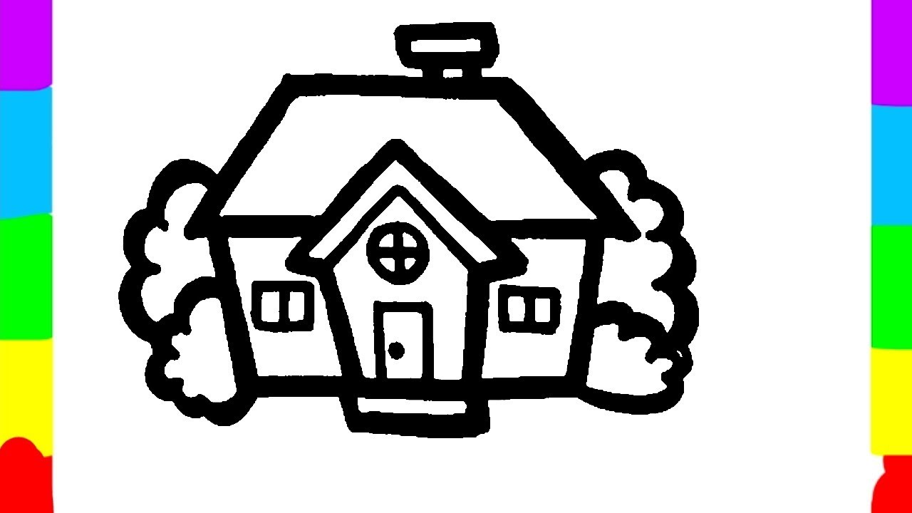 House drawing for beginners| Easily house drawing from Dot| Drawing ...