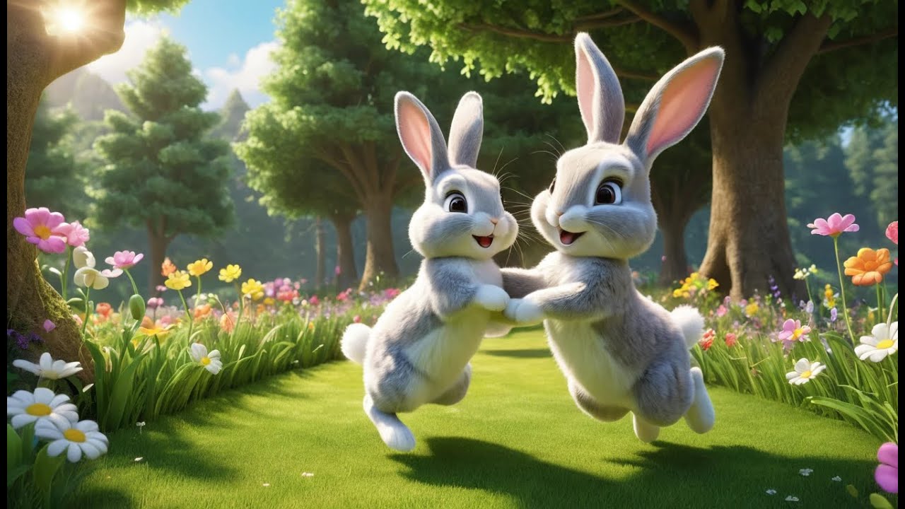 Five Little Bunnies Jumping on the Ground | Fun Nursery Rhyme for Kids ...