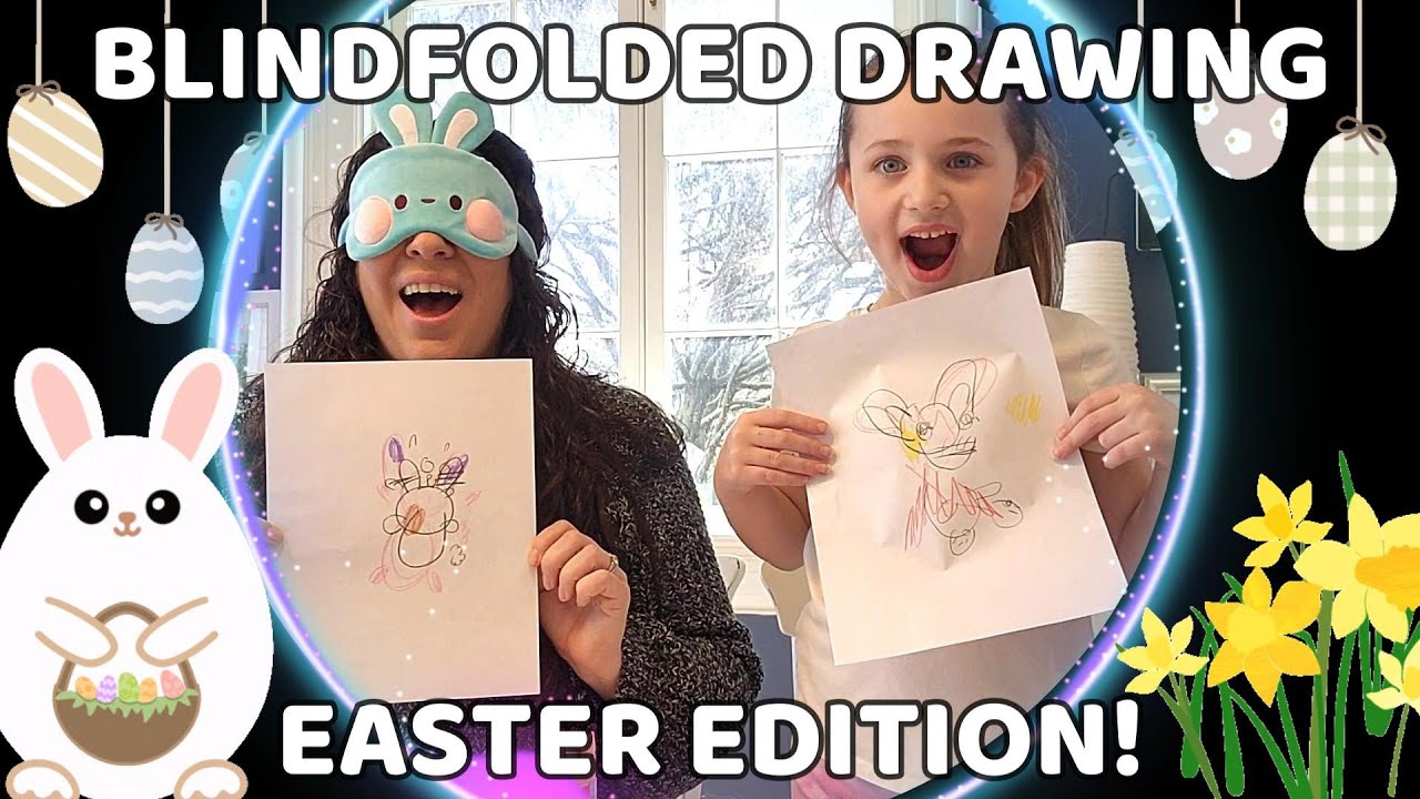 BLINDFOLDED DRAWING CHALLENGE Easter Edition! #blindfoldchallenge - YouTube