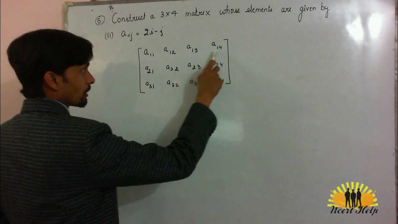 Construct a 3 × 4 matrix, whose elements are given by:(ii)aij=2i-j - YouTube