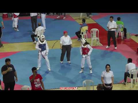 55kg SEMIFINAL - Ayse Sila Kircaoglu vs Ceyda Akagunduz (2017 Turkish Cadet TKD Championships)
