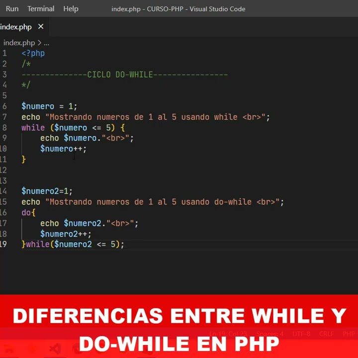 Cuál Es La Diferencia Entre El Ciclo While Y Dowhile Php Programacion Youtube