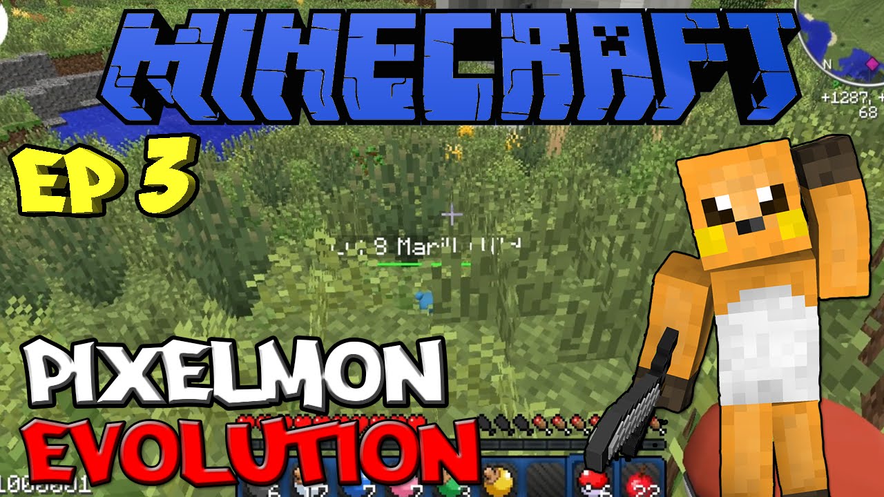 Minecraft: Pixelmon Evolution Ep 3 First Pokemon captured - YouTube