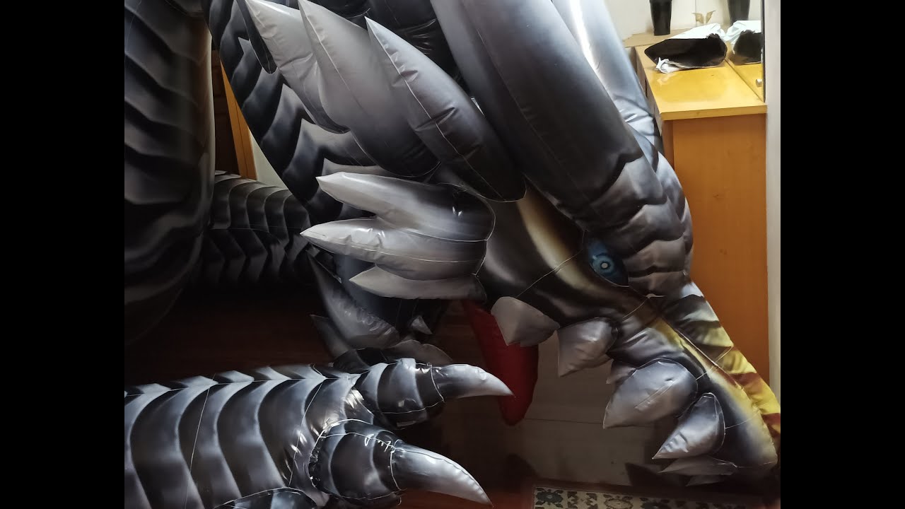 Inflatable Steel Dragon inflating and Riding (first person perspective ...